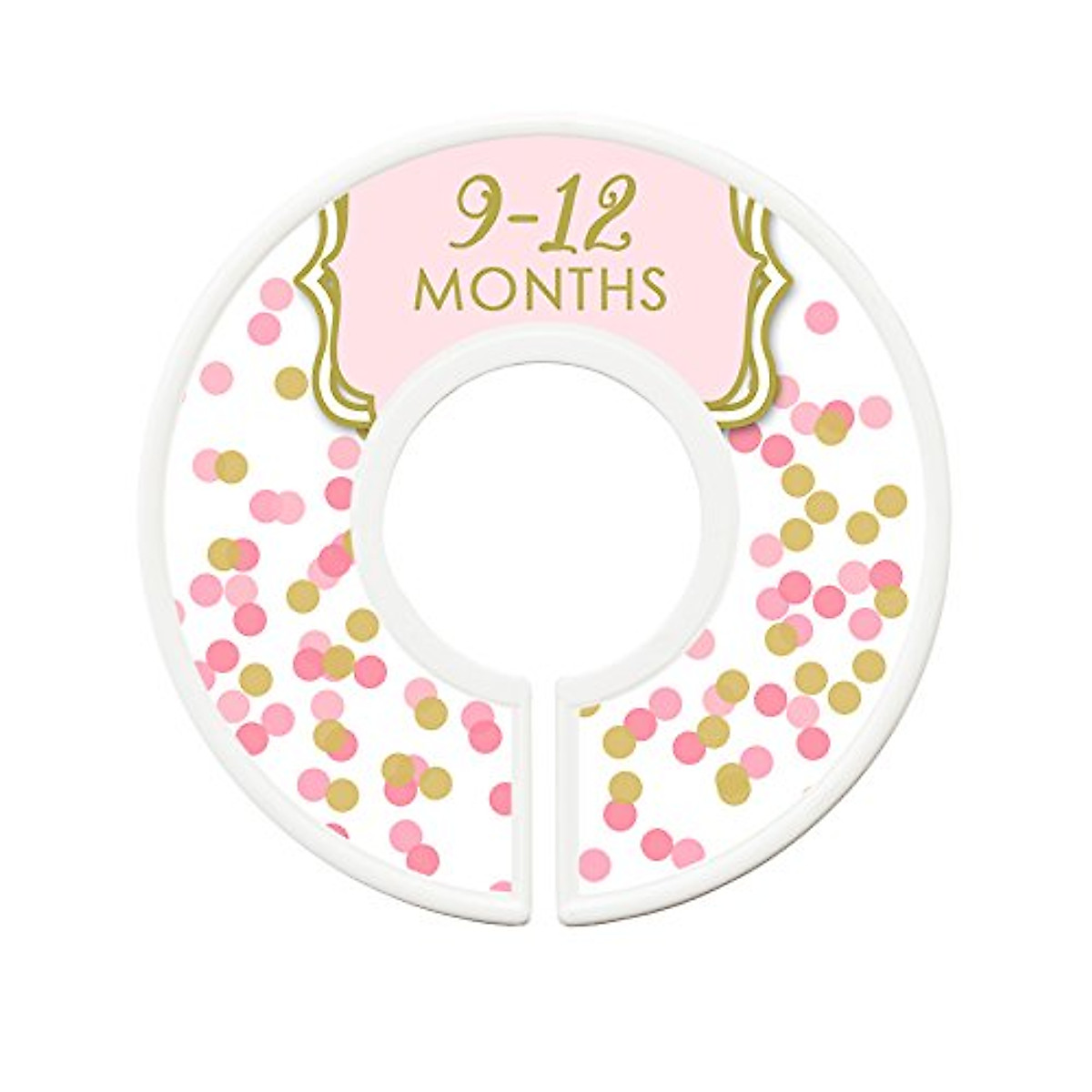 Modish Labels Baby Clothes Size Dividers, Baby Closet Organizers, Size Dividers, Baby Closet Organizers, Closet Dividers, Clothes Organizer, Girl, Pink, Gold, Confetti, Dots, Clean Modern (Baby)