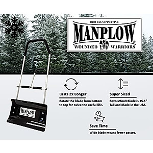 MANPLOW Special Release Winter Warrior 24” RevolutionX with Power U Handle and Throw Bar