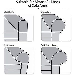 RANARA Armrest Chair Covers Sofa Armrest Protectors Anti-Slip Couch Arm Rest Cover Stretch Fabric Armchair for Chair Sofa Couches Recliner, Set of 2,Black (Color : Dark Brown)