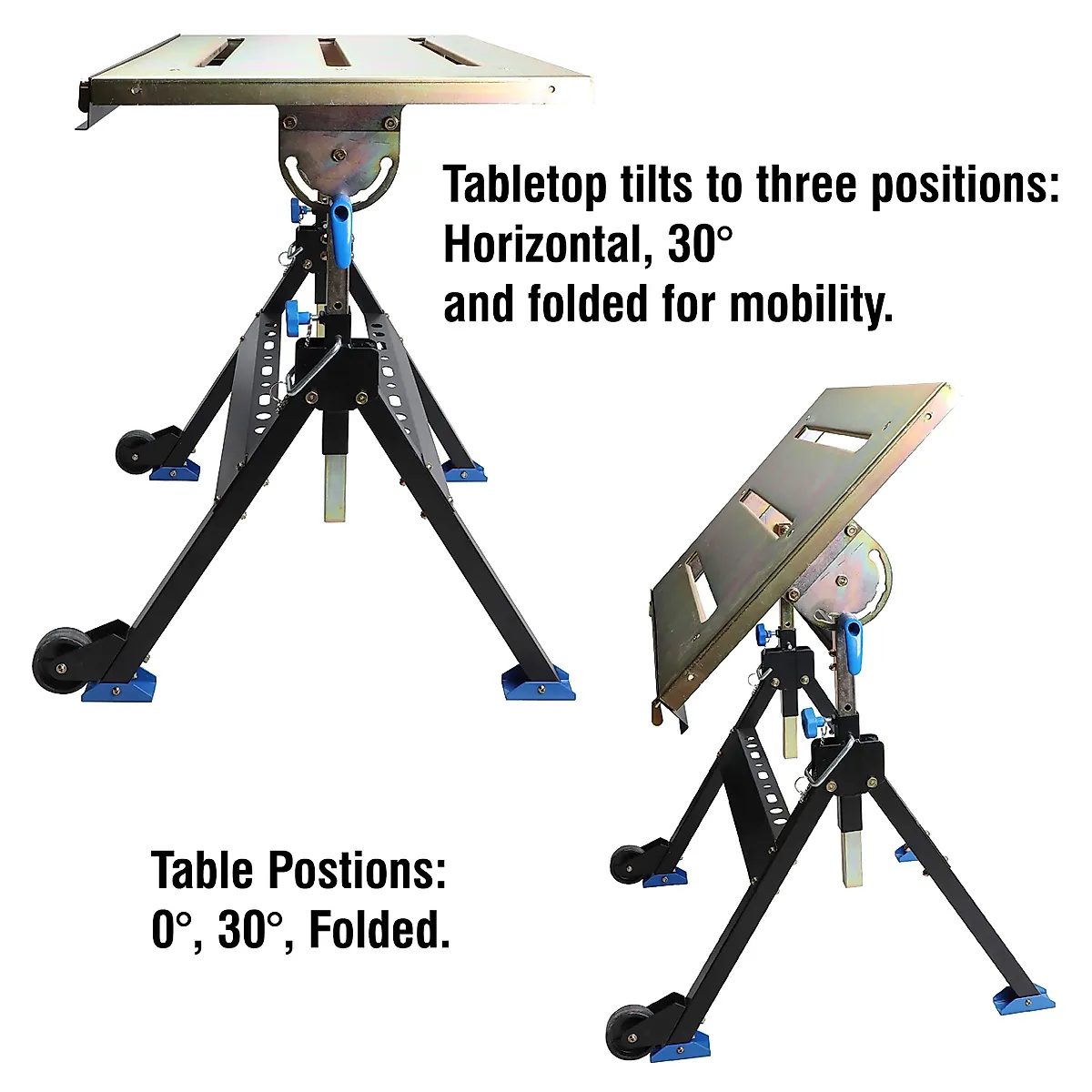 Olympia Tools Adjustable Welding Table with Wheels Portable Steel Stand Workbench 30 in. x 20 in.