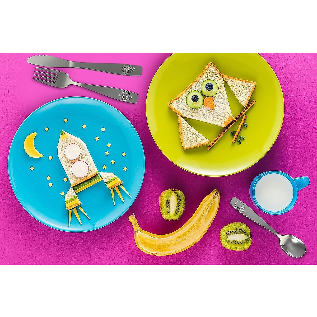 Stainless Steel Kids Silverware Set (24pc- 2 Pack of 12) - Child and Toddler Safe Flatware - Kids Utensil Set - Metal Kids Cutlery Set (Includes 12 Small Kids Spoons & Kids 12 Forks)