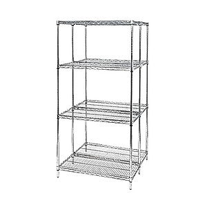 Quantum Storage Systems Wire 4-Shelf Add-on Unit - 12" x 36" x 74" - Chrome