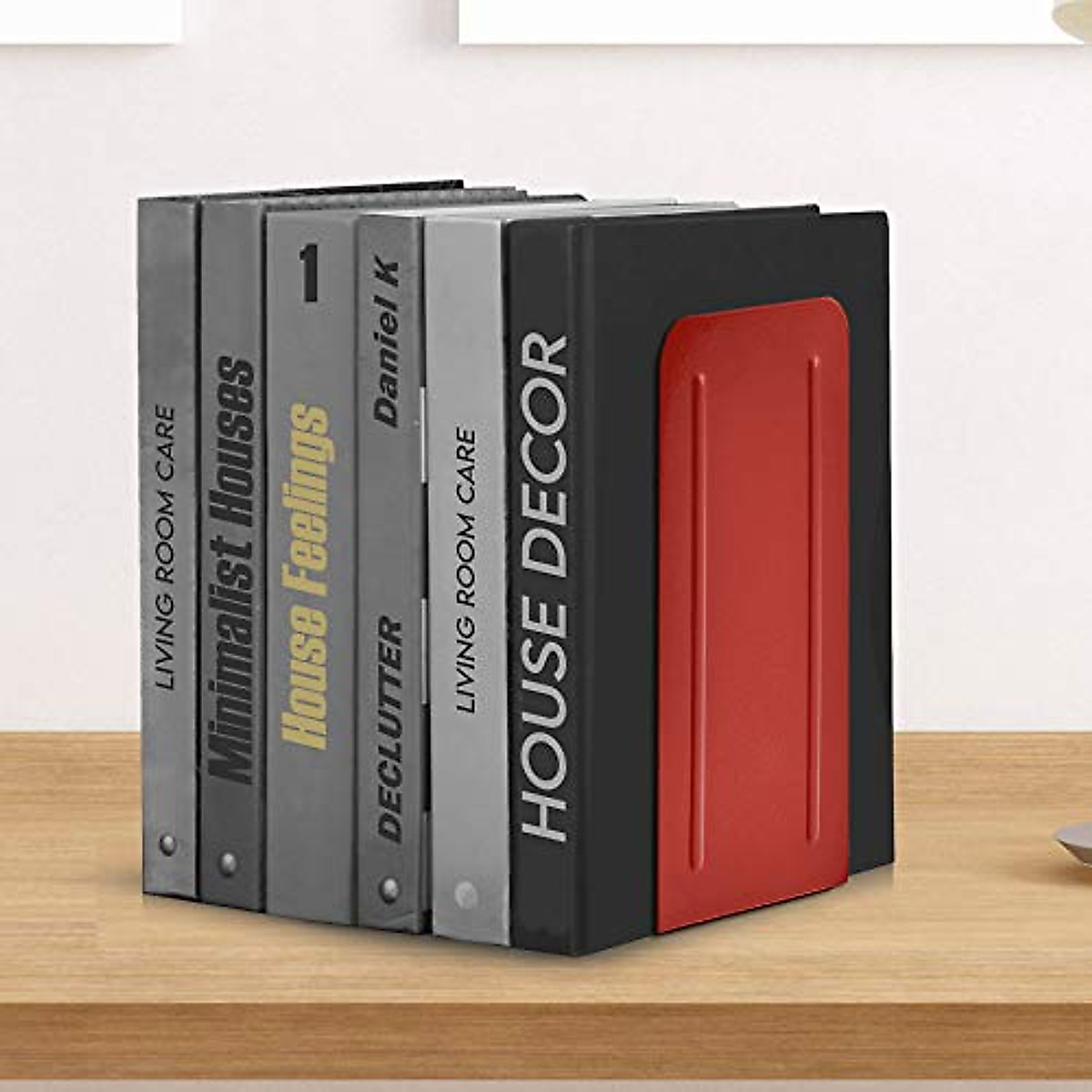 Acrimet Jumbo Premium Metal Bookends 9" (Heavy Duty) (Red Color) (1 Pair)