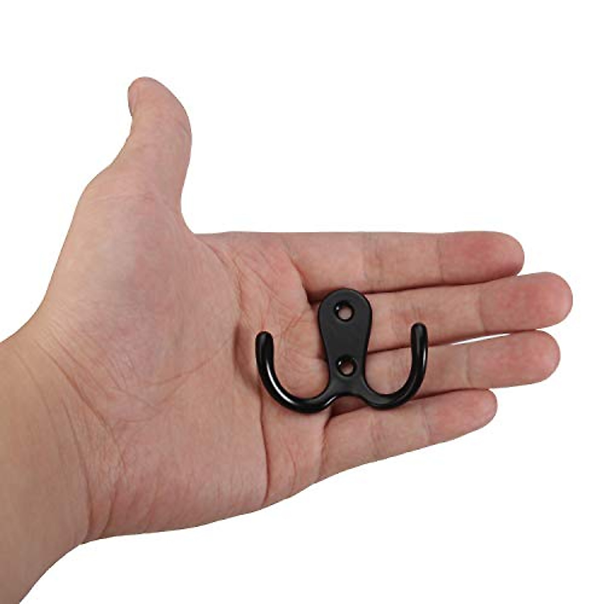 BEIUTAO 21Pcs Black Coat Hooks Wall-Mounted, Mini Black Hooks for Hanging with 42 Screws, Wall Hooks Used for Storage of Scarves, Bags, Towels, Keys, Hats, and Cookware.