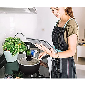 Clover Supply Co. Nonstick Saucepan Set with Lids Pots - Multipurpose Use for Home Kitchen or Restaurant - Glass Lids - 1 Quart and 2 Quart