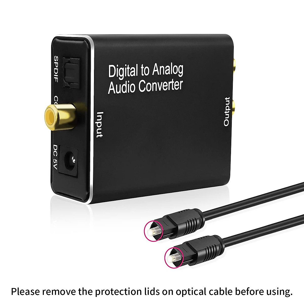 Giveet Digital to Analog Audio Converter, DAC Digital SPDIF Optical (Toslink) to Analog L/R RCA & 3.5mm AUX Stereo Audio Adapter with Optical Cable for TV Box DVD PS3/PS4 Xbox Amp Home Cinema