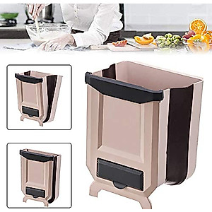 Hanging Trash Can Folding Kitchen Trash Bin Collapsible Small Cabinet Waste Bin for Cabinet Door, Car, Bathroom, Office, Bedroom