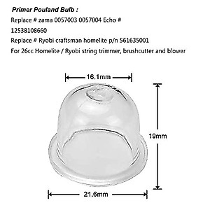HPENP 16 Feet 4 Sizes Fuel Line Hose with Snap in Primer Bulb,Primer Pouland Bulb Fuel Filter Fit for Zama Stihl Poulan Weedeater Craftsman Husqvarna Trimmer Chainsaw Blower