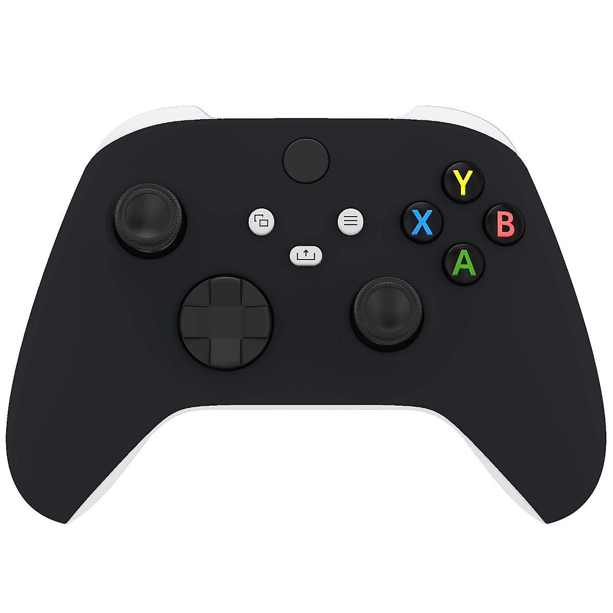 eXtremeRate Black Replacement Side Rails + Back Shell + Faceplate for Xbox Series X/S Controller - Controller NOT Included