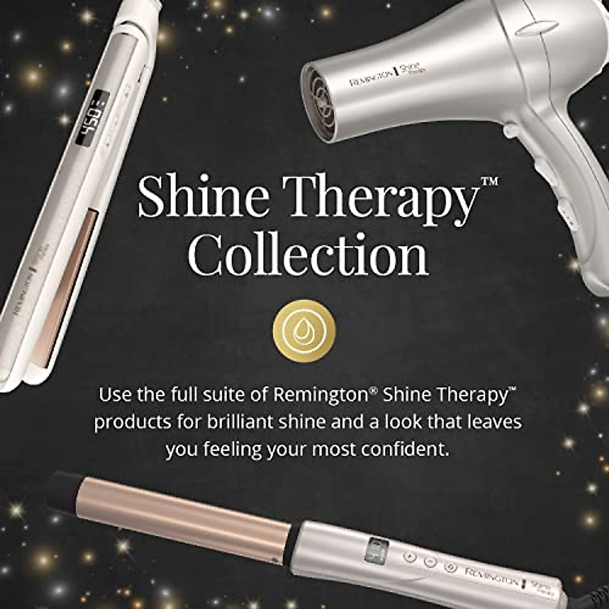 REMINGTON SHINE THERAPY Argan Oil & Keratin Infused Straightening Brush / Heated Styling Brush / Paddle Brush