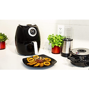 Chefman 6.5 Quart Air Fryer Oven with Space Saving Flat Basket, Oil Free Hot Airfryer with 60 Minute Timer & Auto Shut Off, Dishwasher Safe Parts, BPA-Free, Family Size, X-Large, Black
