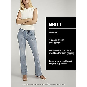 Silver Jeans Co. Women's Britt Low Rise Curvy Fit Capri Jeans, Med Wash EPX396, 24 Regular