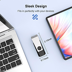 TOPESEL USB Storage Flash Drive, 5 Pack 32GB USB Flash Drives Memory Stick, USB Drive Thumb Drives USB Stick Flash Memory Stick Swivel USB 2.0 (32G,5PC, Black)