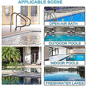 Swimming Pool Handrails, 304 Stainless Steel Safety Handrails Easy-to-Install Ramp Bumper for Garden Backyard Pools Anti-Slip and Anti-Rust(1pcs)