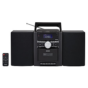 Jensen Modern 3-Piece Portable Stereo Bluetooth CD Music System with Cassette and Digital AM/FM Radio (Remote Included) (Platinum Silver)