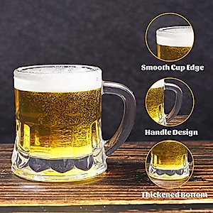 ZZYFGH Shot Glasses with Handle, Mini Heavy Base Clear Beer Mugs, 1.8 Ounce, Set of 6 for Whiskey, Tequila, Vodka, Great for Father, Husband, Birthday or Friend Party Present