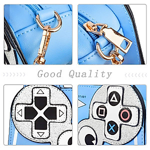USTYLE Gamepad Shaped Crossbody Bag, Fashionable Novel Unique Women Shoulder Bag with Chain Strap (blue)