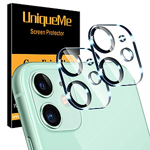 UniqueMe for iPhone 12 Mini/iPhone 11 Camera Lens Protector, [Drop Protection] [High Definition] Tempered Glass Camera Screen Cover Scratch Resistant Case-Friendly with Night Circle - 2 pack
