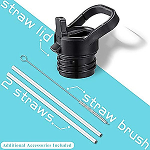 Vmini Water Bottle - Standard Mouth Stainless Steel & Vacuum Insulated Bottle, New Straw Lid with Wide Handle, Gradient Mint+Blue & 22 oz