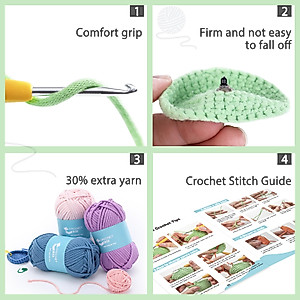 Crochet Kit for Beginners: Highland Cow Crochet Kit, Learn to Crochet, Include Easy Knitting Soft Yarn, Step-by-Step Video Tutorial, Hook, Holiday Birthday Gift for Adults and Kids(30%+ Yarn)