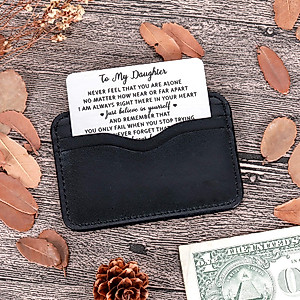 Mother To Daughter Wallet Card Inserts Valentine Gifts for stepdaughter from Mom Graduation Mothers Day 16 18th Birthday For Her Teen Adult Women Teenage Girls Inspirational Gifts Christmas