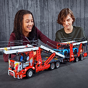 LEGO Technic Car Transporter 42098 Toy Truck and Trailer Building Set with Blue Car, Best Engineering and STEM Toy for Boys and Girls (2493 Pieces)