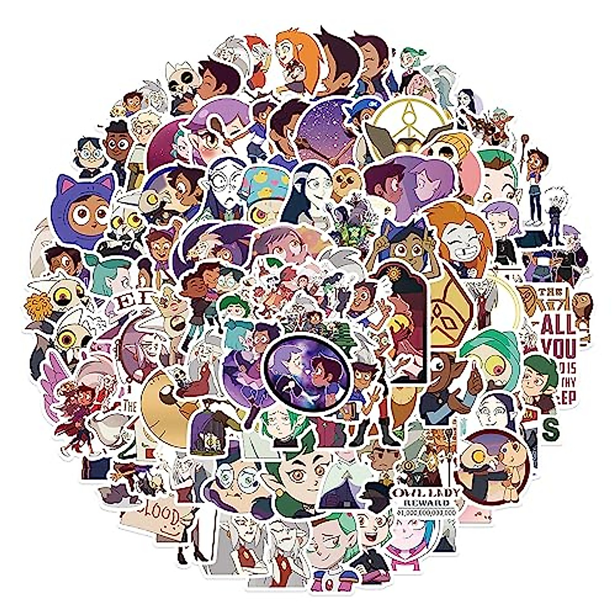 The owl House Stickers 100PCS Colorful Waterproof for Water Bottle Laptop Car Bike Luggage Guitar Skateboard