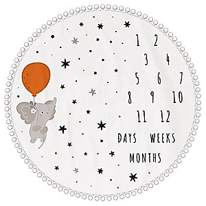 Milestone Blanket with Two Markers, Gender Neutral Baby Milestone, Baby Monthly Milestone, Baby Milestone Blanket, Baby Monthly Milestone Blanket, Baby Growth Chart Blanket (60"x40")