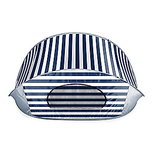 ONIVA - a Picnic Time brand - Manta Portable Beach Tent - Pop Up Tent - Beach Sun Shelter Pop Up, (Navy Blue & White Stripe)