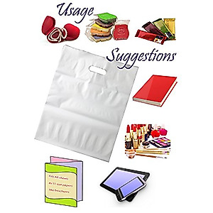 100 Extra Durable 2.5mil 12x15 Clear Merchandise bags Die Cut Handle-Semi-Glossy finish-Anti-Stretch. For Retail store plastic bags, Party favors, Handouts and more by Best Choice (Clear)