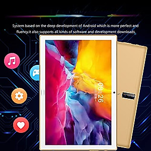 10.1 Inch HD Android Tablet, 8-core IPS Game Tablet PC 5.1 Operating System With WiFi/BT/FM/GPS, 16GB ROM 256GB Expand, Support SIM Communication& Android Voice Call, Dual Cameras