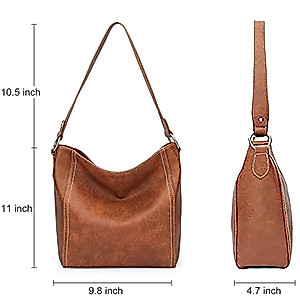 Montana West Purses for Women Vegan Leather Shoulder Purses and Handbags Hobo Bags for Women B2B-MWC-070BR