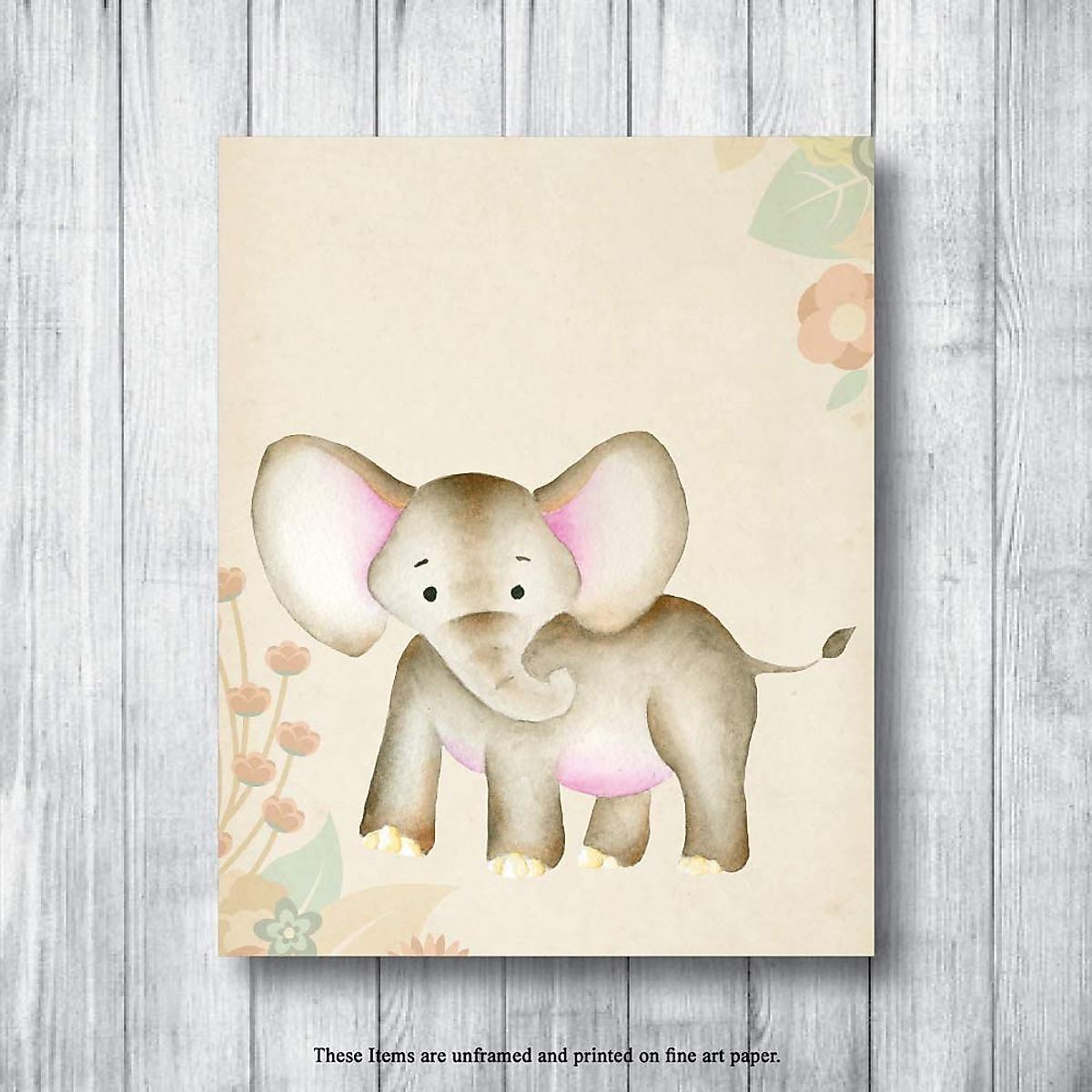 Safari Nursery Decor Jungle Baby Animals Prints for Nursery Decor Art - Large Giant Collection - 6 UN-Framed Neutral Kids Stuff Animal Theme Wall Prints. Elephant Giraffes boy Lion Buddies (5x7)