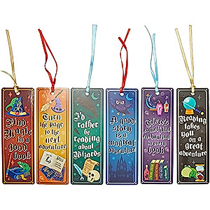Wizard Bookmarks with Tassels for Kids, 6 Designs (2 x 6 in, 72 Pack)