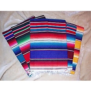Roger Enterprises Large Authentic Mexican Serape Saltillo Blankets 7'/5'