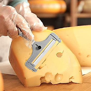 Stainless Steel Cheese Slicer with Wier for Semi Soft, Semi-Hard Cheeses Kitchen Cooking Tool, , Cheese Grater with Handle, Cheese Shredder, Kitchen Gadget, Silver, One Size Fit Most