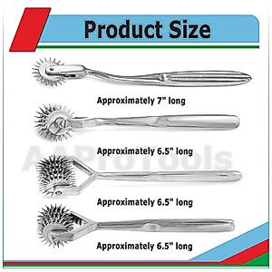 AAProTools Special Edition Pinwheel WARTENBERG Neurological Sensory Diagnostic, 1,3,5,7 Set with Case
