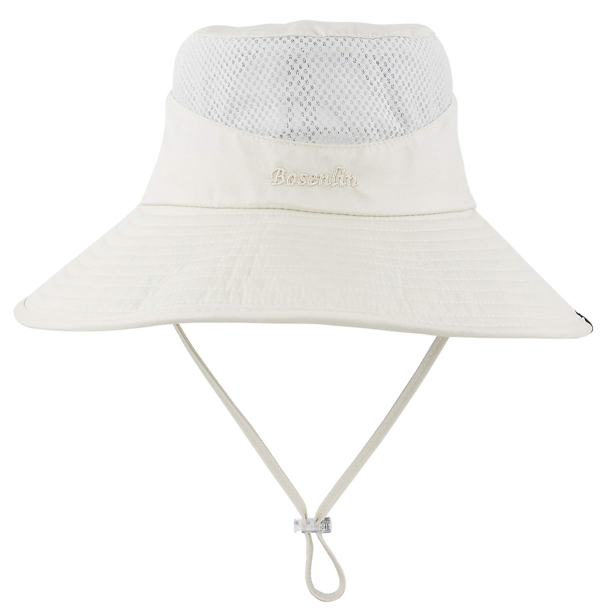 Women's Summer Sun Hat Wide Brim UV UPF50 Protection Hats Foldable Packable Ponytail Bucket Cap for Safari Beach Fishing Gardening Beige