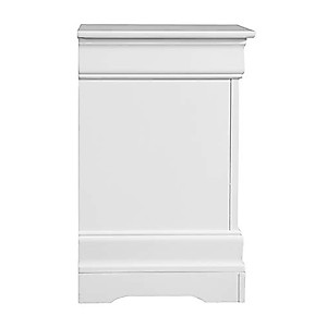 Glory Furniture Louis Phillipe , White Nightstand, 24" H X 22" W X 16" D