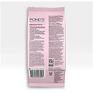 Pond's Vitamin Micellar Wipes For Dark Spots Brighten Rose Removes Waterproof Makeup 25 Wipes