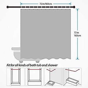 AUFENLLY Modern Hotel Quality Striped Waffle Shower Curtain for Bathroom and Bathtubs Heavy Duty Ombre, 72x72 Inch, Grey
