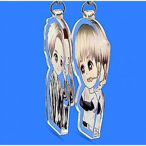 Baki Hanma Yujiro Keychain Acrylic Keyholder 3 Pieces Set Yujiro Hanma Backpack Pendant (1)