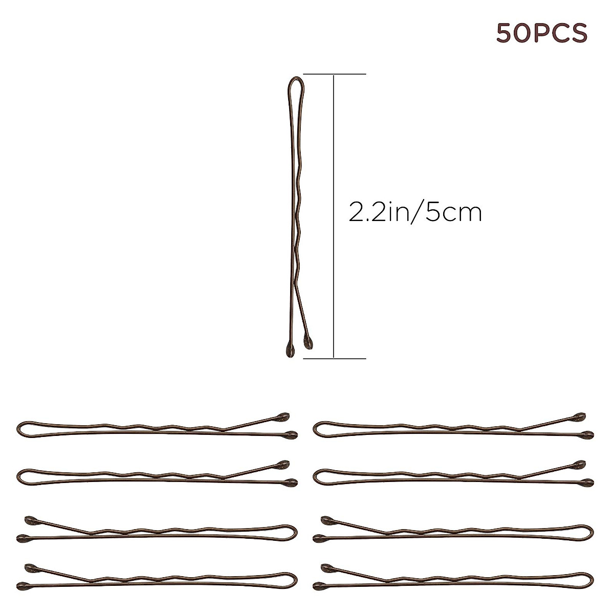 AIEX 50Pcs Hair Pins Kit Hair Clips Secure Hold Bobby Pins Hair Clips for Women Girls and Hairdressing Salon (Brown)