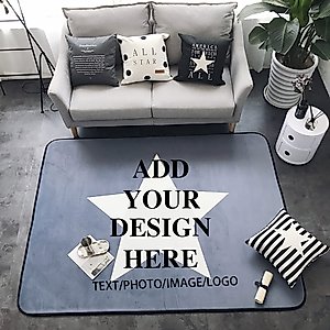 Custom Area Rug Personalized Carpet 60 x 39 inch Design Your Own Text Logo Image Door Mat for Home Decor Bedroom Garden Entry (Style 1, 60x39in)