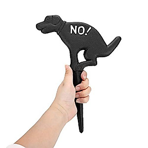 JUXYES Pack of 2 Cast Iron No Pooping Yard Sign Stake, No Dog Allowed Poop Spike Garden Hose Guides Decorative Stake for Garden Lawn Yard