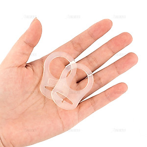 AUEAR, 10 Pack Silicone Adapter Rings Holder for Nipple Pacifier Clip Food Grade Transparent Color