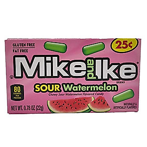 Mike and Ike Sour Watermelon Chewy Candies - Case of 24 0.78-oz. Box
