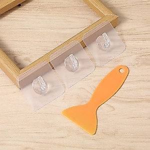 Sibba 12Pcs Adhesive Utility Hooks Wall Heavy Duty Large Hooks Self Sticky Hook Clear Strips Hooks Hanging Utility Hooks Home Storage Hook for The Drill Avoid Sticky Strips Fit Home, Bath, Kitchen