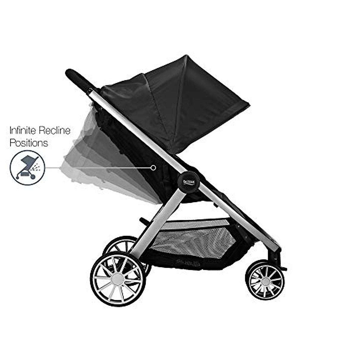 BRITAX B-Lively Travel System with B-Safe 35 Infant Car Seat | One Hand Fold, XL Storage, Ventilated Canopy, Easy to Maneuver, Raven (S05588500)