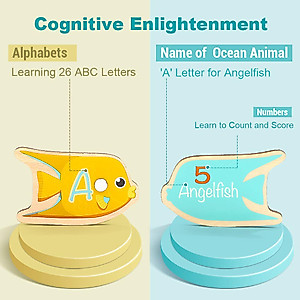 TOP BRIGHT Montessori Toddler Fishing Game - Kids Wooden Magnetic Fishing Toys Gifts for 3 Years Old Girls Boys, Fine Motor Skills for Toddler